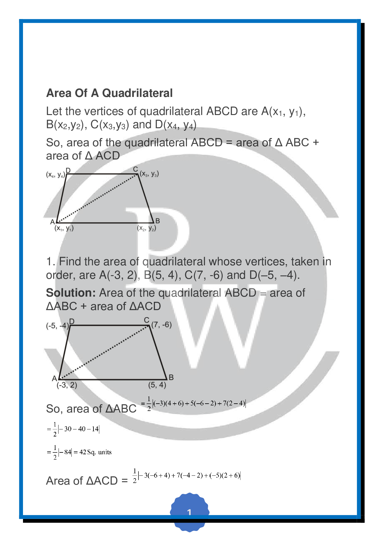 What is the area of Quadrilateral Triangle |Physics Wallah