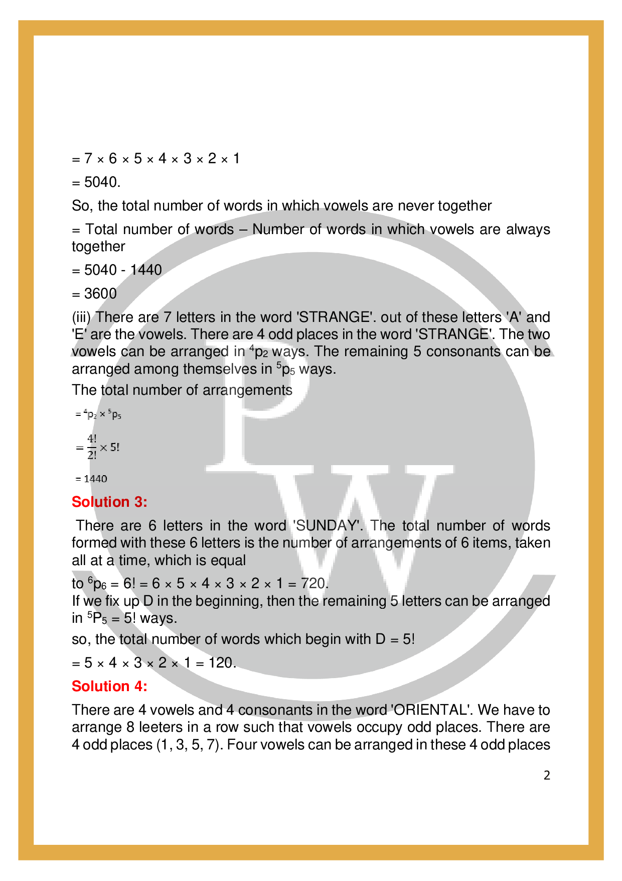 RD Sharma 11th chapter-16 Permutations Ex.-16D| Physics Wallah