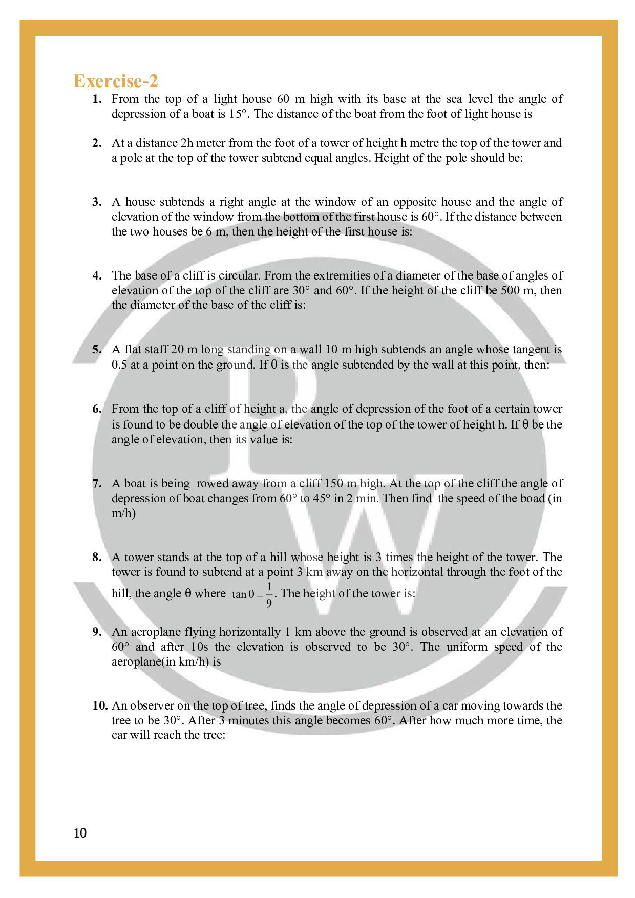 Questions for Trigonometry With Solutions|Physics Wallah