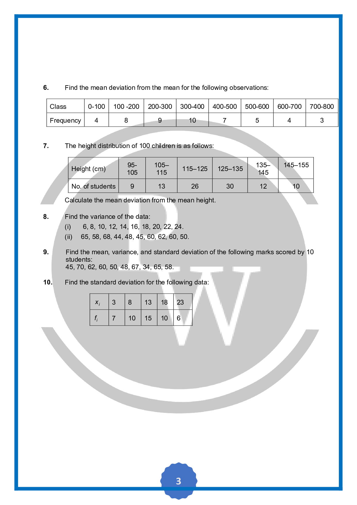 Questions of chapter-statistics |CBSE 11th Maths |Physics Wallah