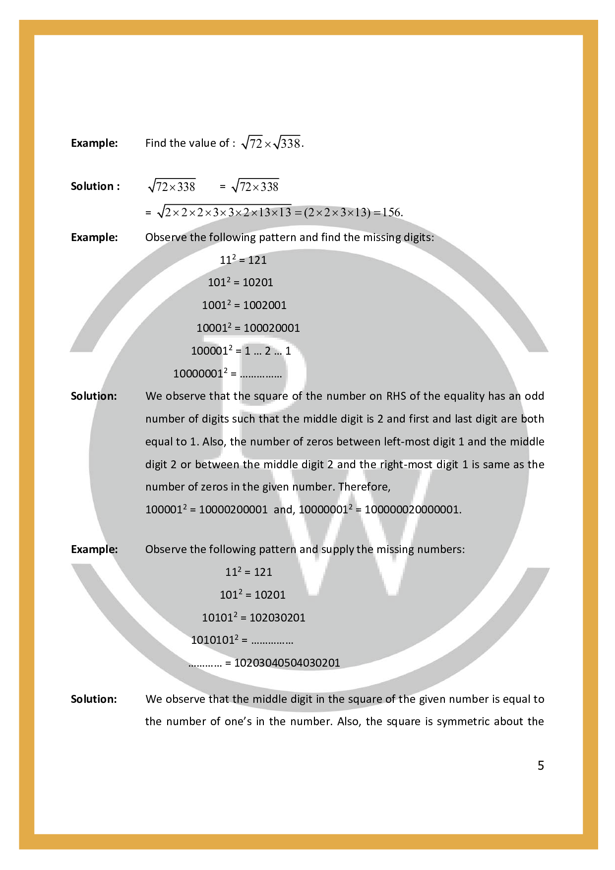 DIVISIBILITY TESTS, SQUARES, CUBES, SQUARE AND CUBE ROOTS|PW