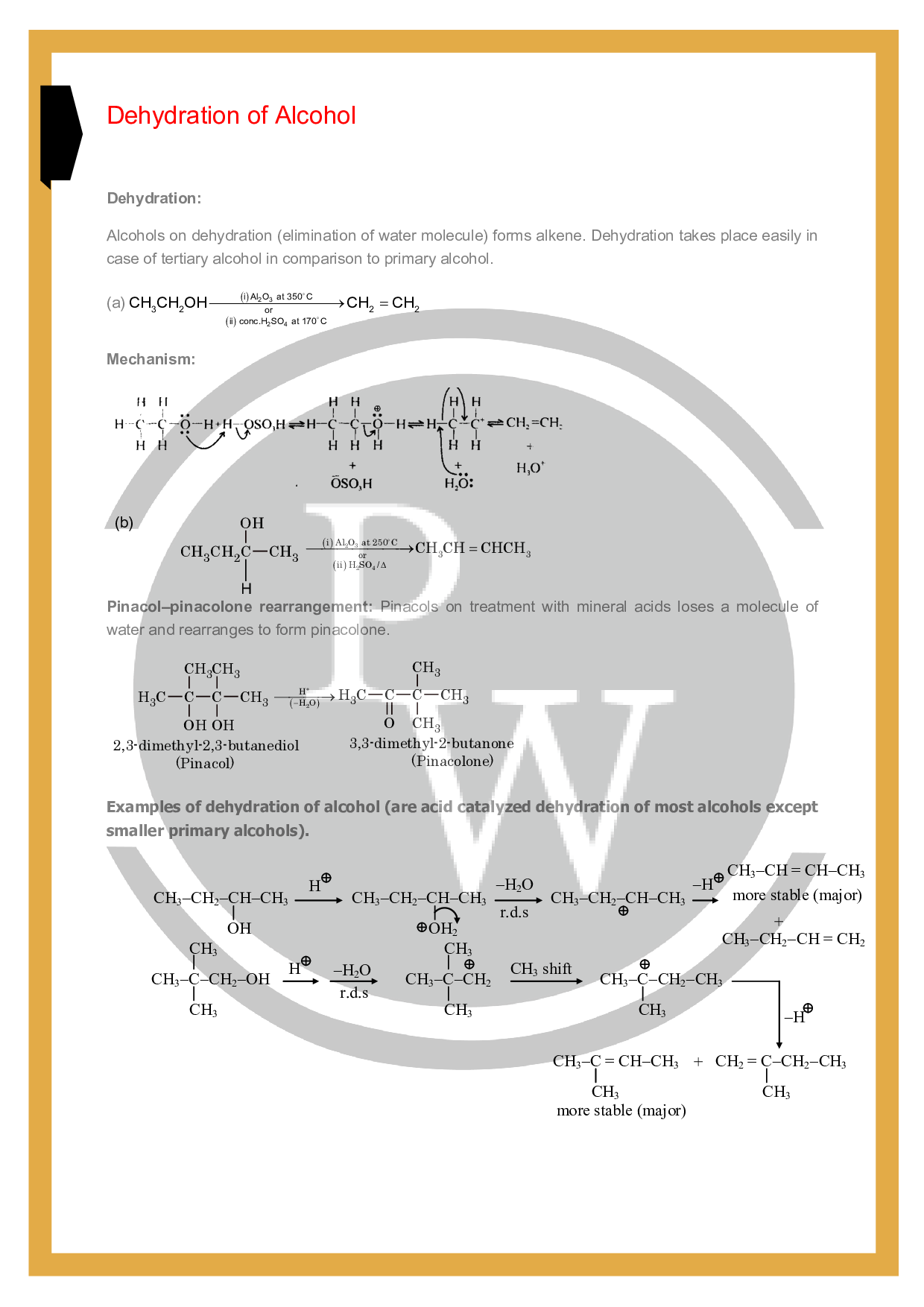 Dehydration of Alcohol | Mechanism of Dehydration of Alcohol | PW