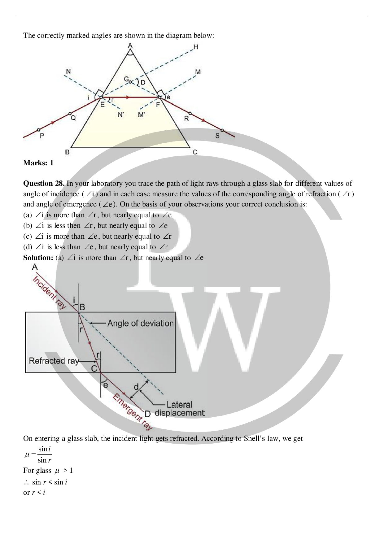 Class 10 Science 2016 CBSE Previous Year Question Papers Physics Wallah