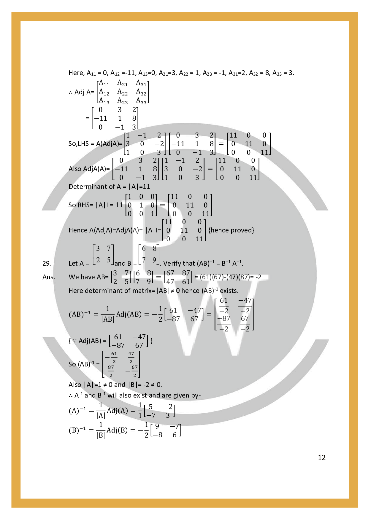 Important Questions For Class 12 Chapter 4 Determinants PW Important Questions For Class 12 Chapter 4 Determinants PW