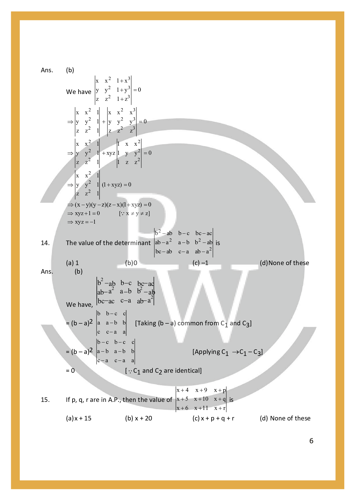 Important Questions For Class 12 Chapter 4 Determinants PW important-questions-for-class-12-chapter-4-determinants-pw