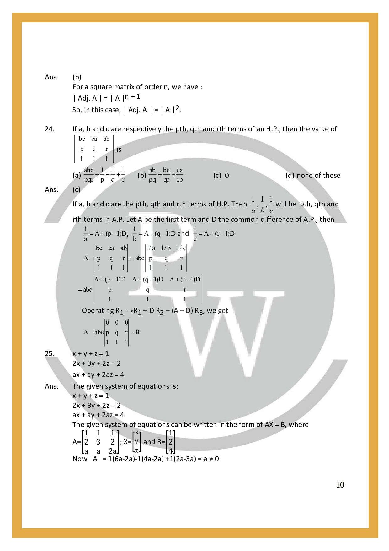 Important Questions For Class 12 Chapter 4 Determinants PW Important Questions For Class 12 Chapter 4 Determinants PW