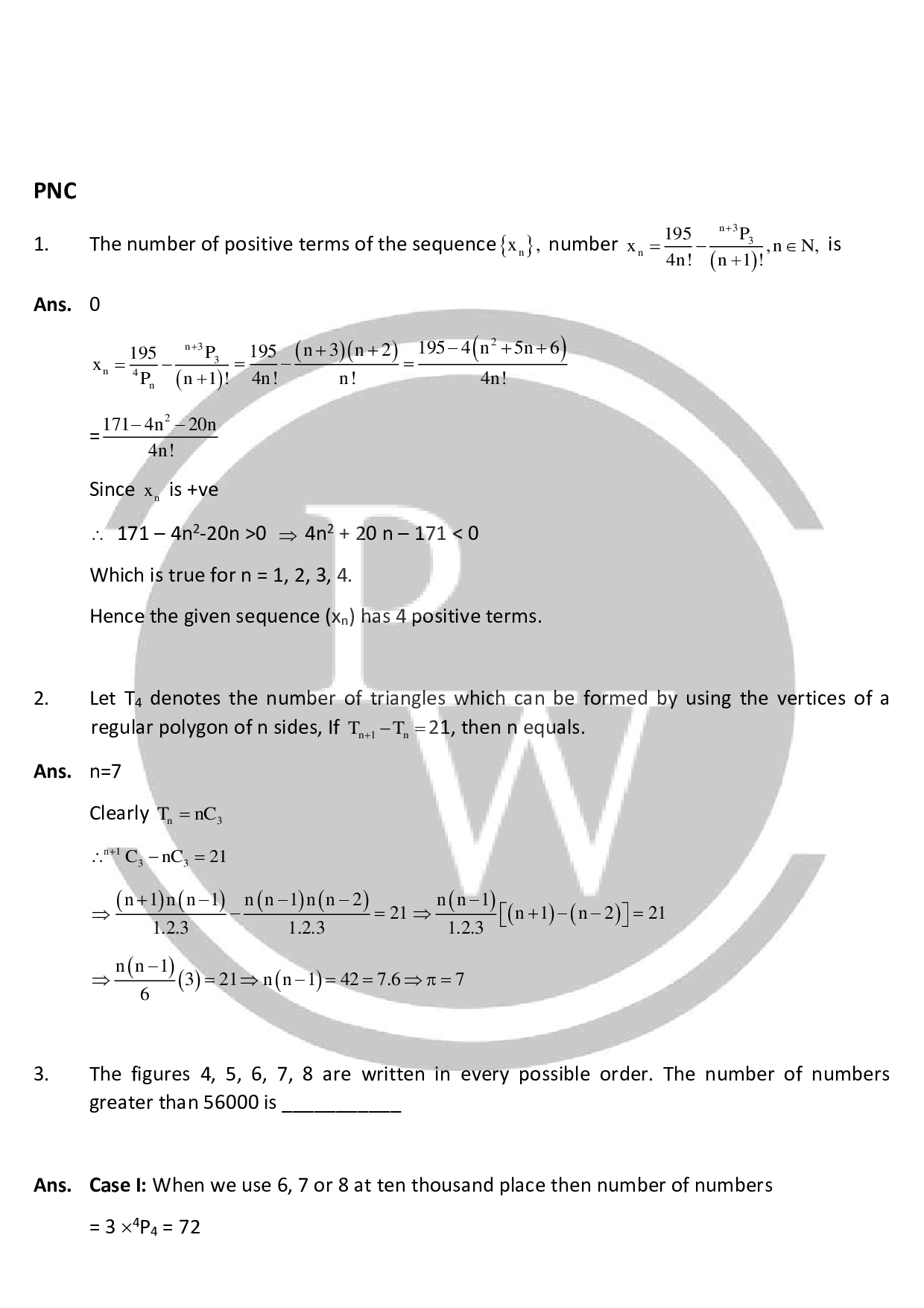 chapter- PNC Integer Base Question for JEE Maths