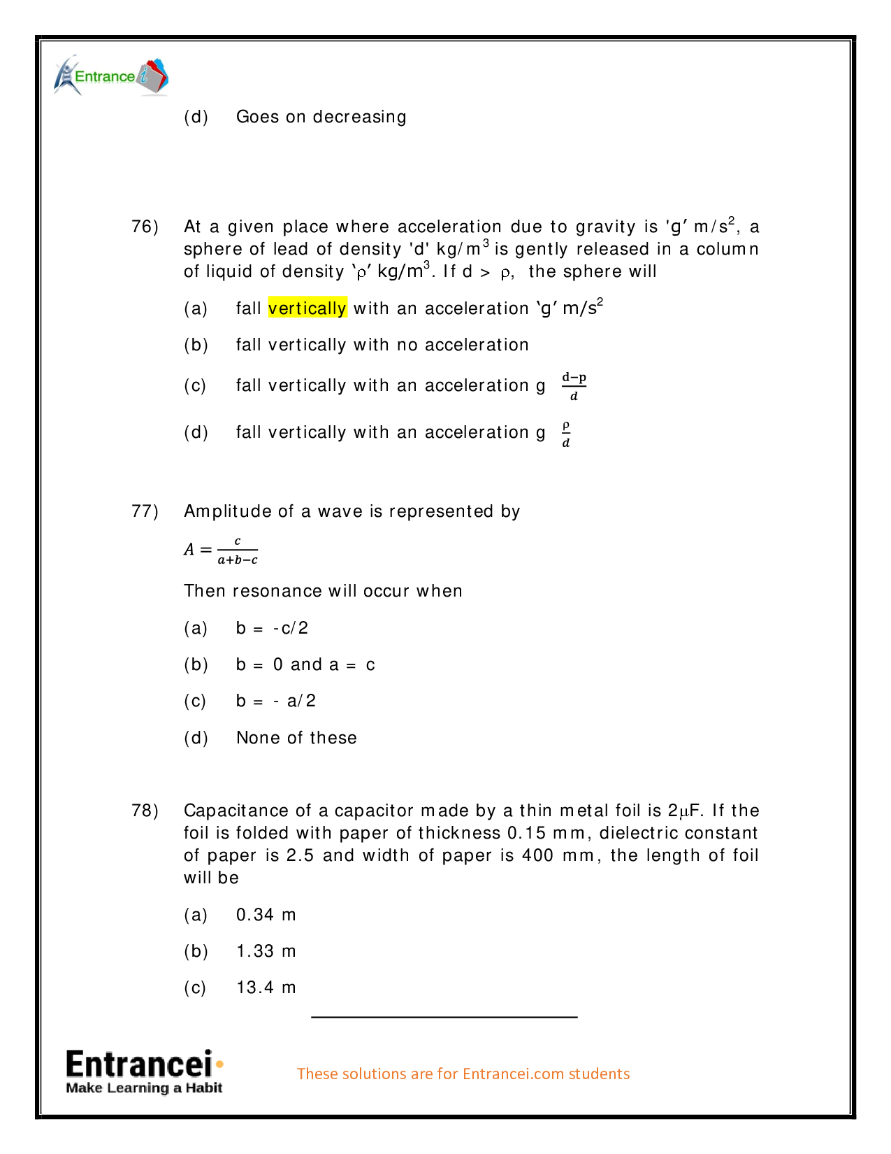 Previous Year BITSAT Question Paper-2007 With Answer Key | PW