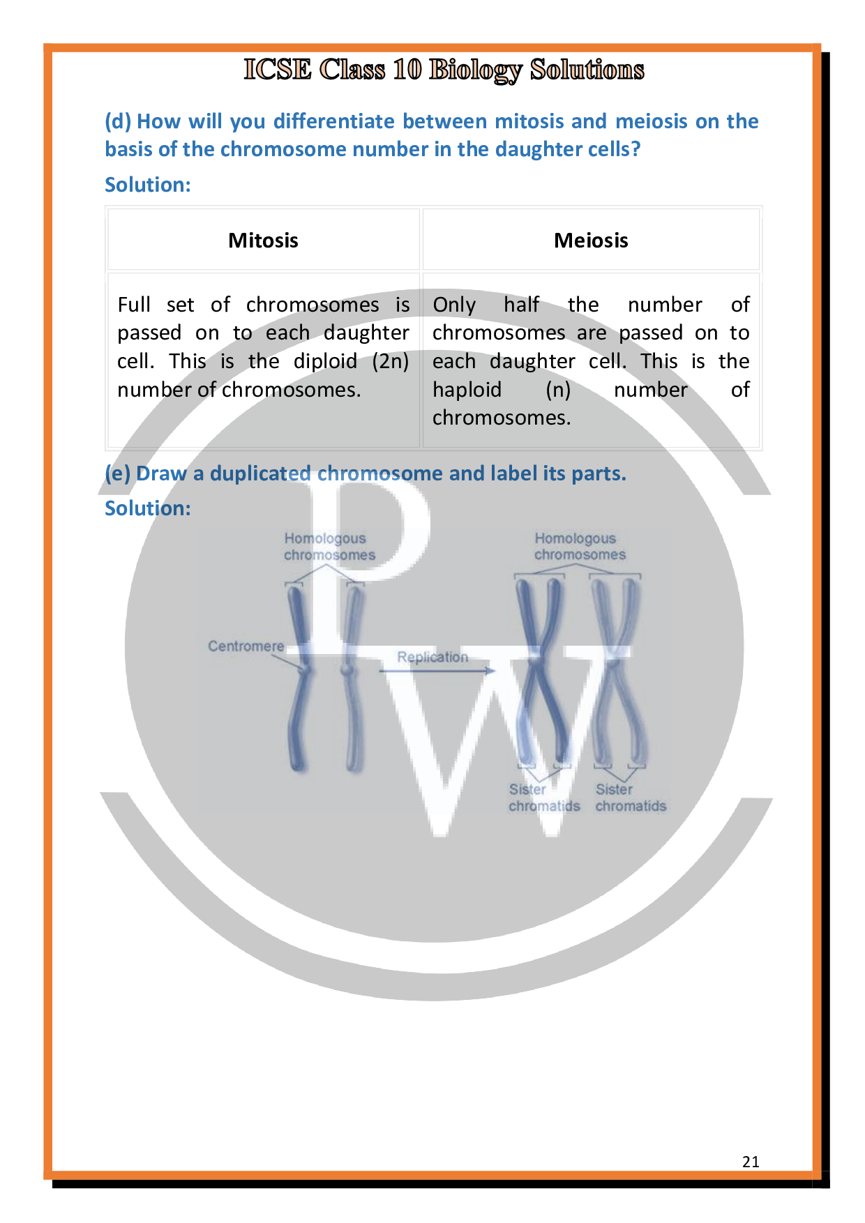 ICSE Biology solutions for chapter-2 Structure of Chromosomes | PW
