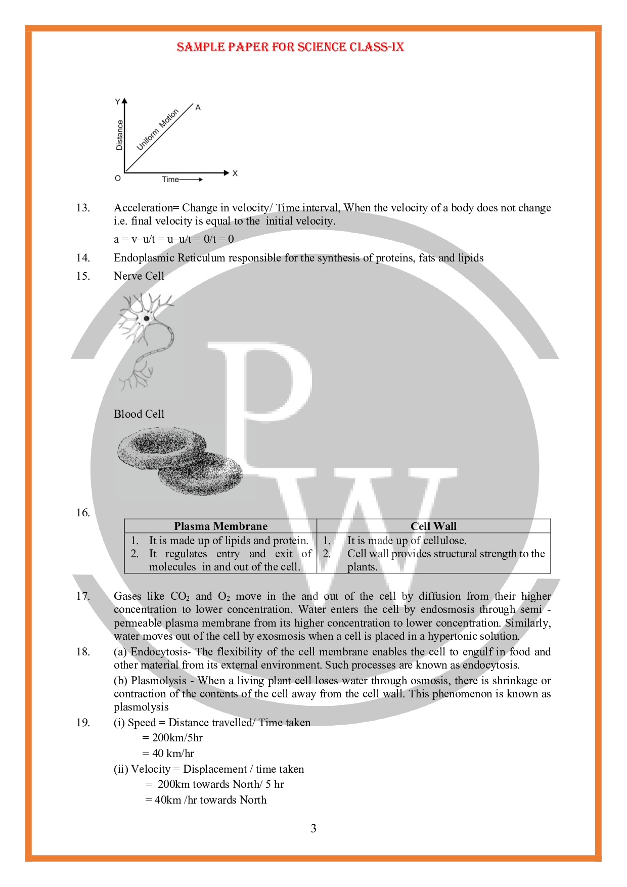 CBSE Sample Paper-1 class 9 Science with solution |Physics Wallah