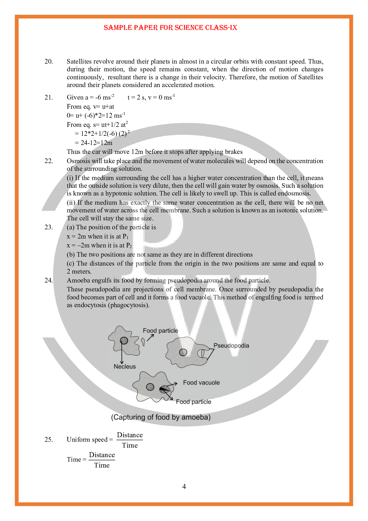 CBSE Sample Paper-1 class 9 Science with solution |Physics Wallah