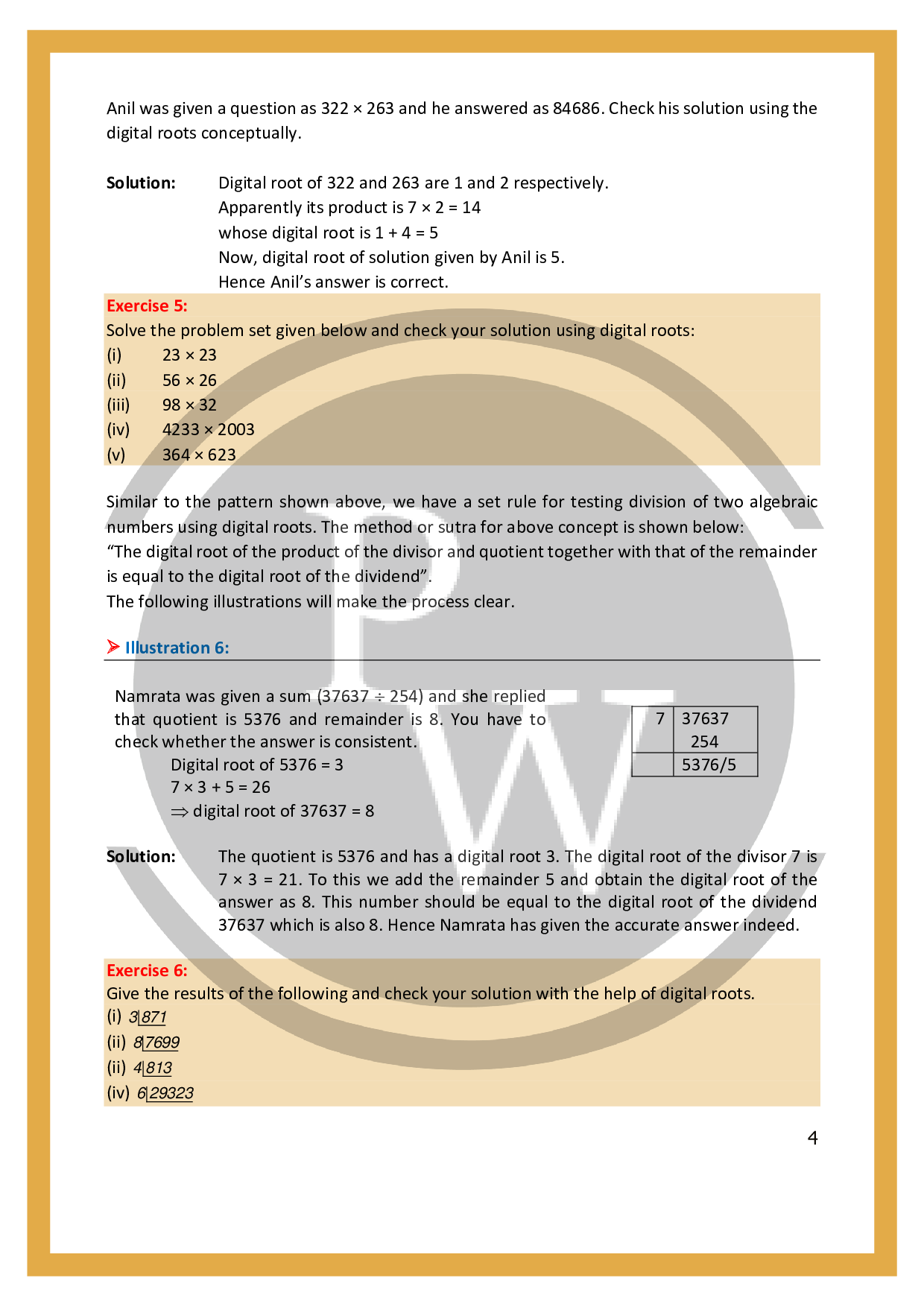 Vedic Maths Tips and Trick for chapter-Digital Roots