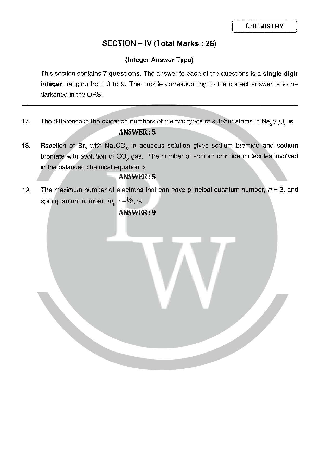 JEE Advance Question paper- 2011 Paper-1 With Answer Key | PW