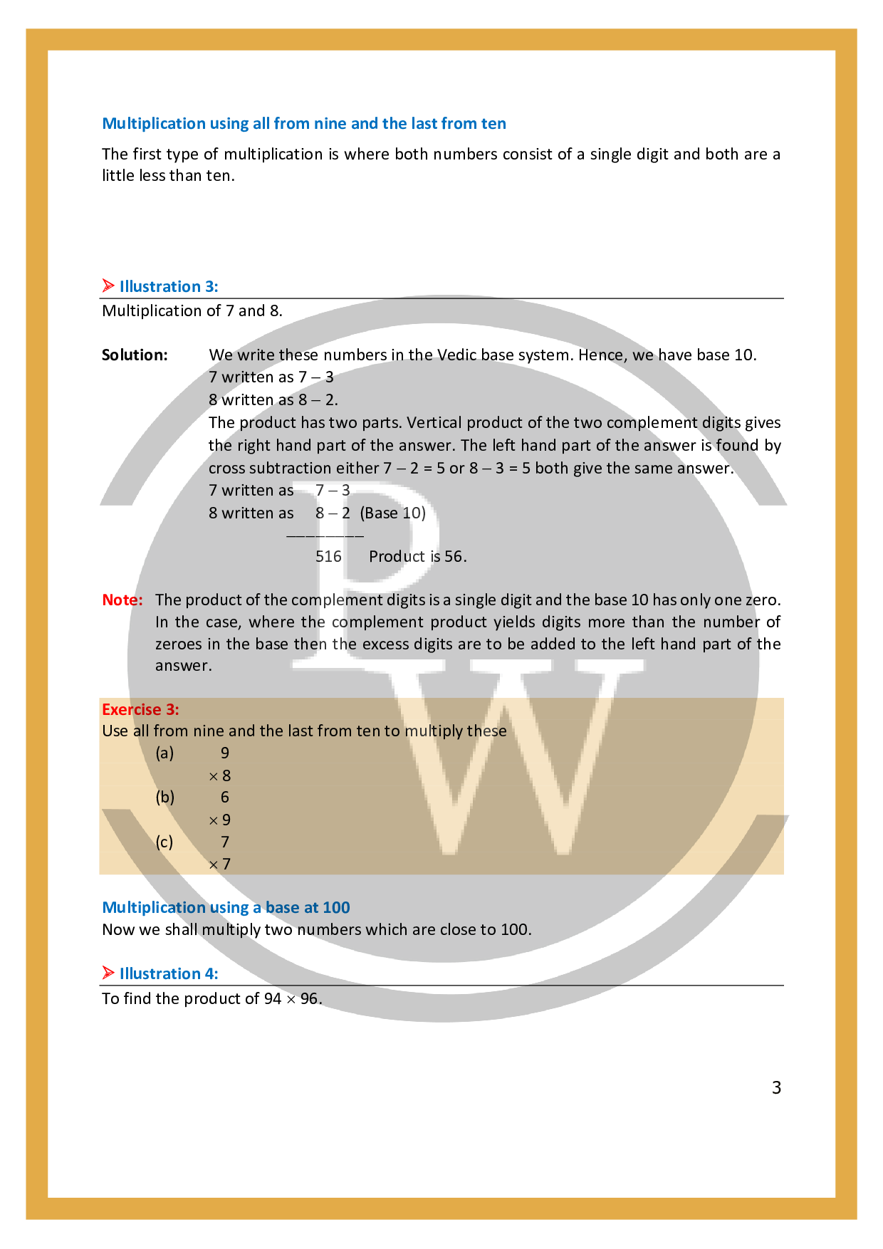 Vedic Maths Tips & Trick for-Multiplication By Nikhilam