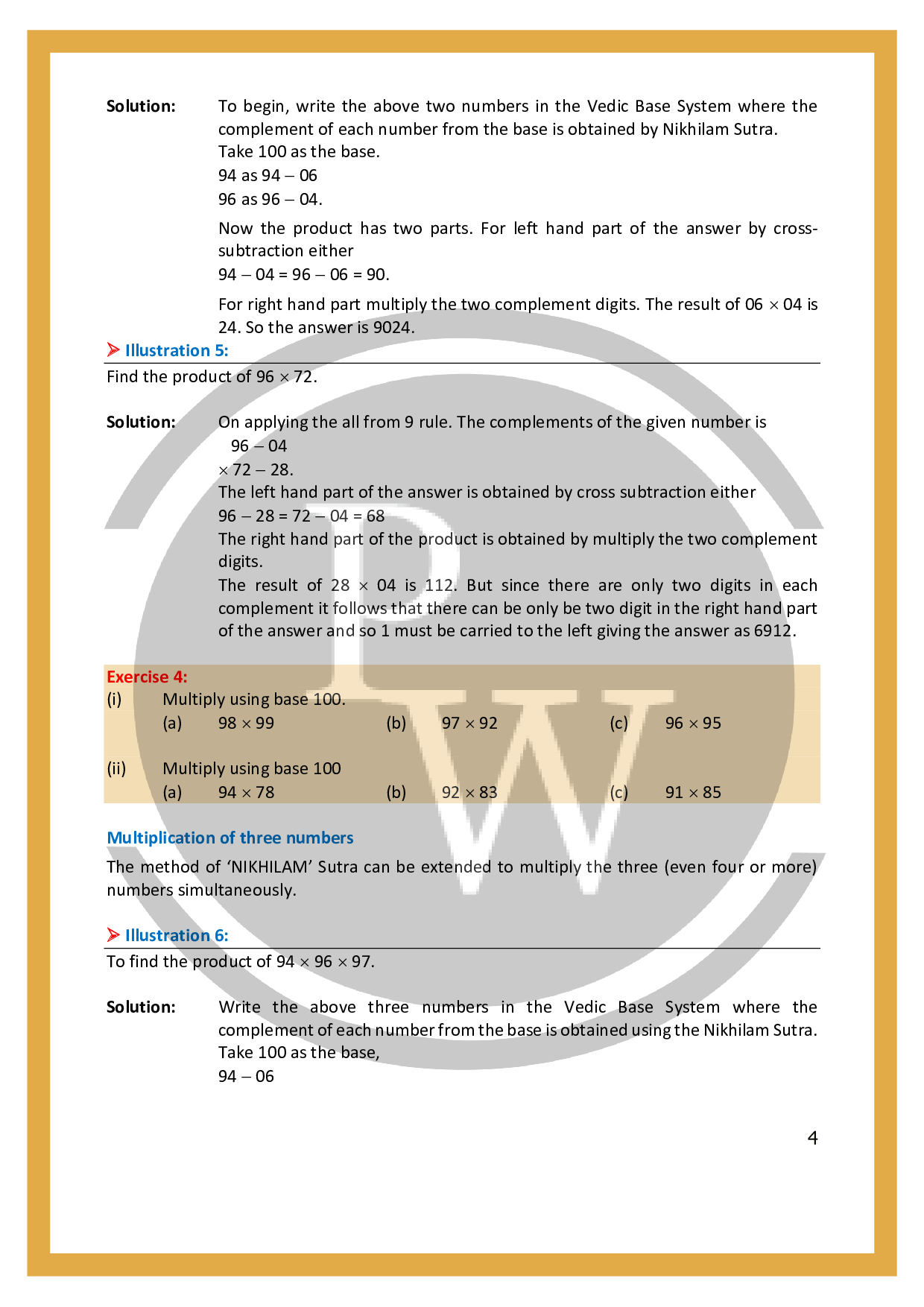 Vedic Maths Tips & Trick for-Multiplication By Nikhilam