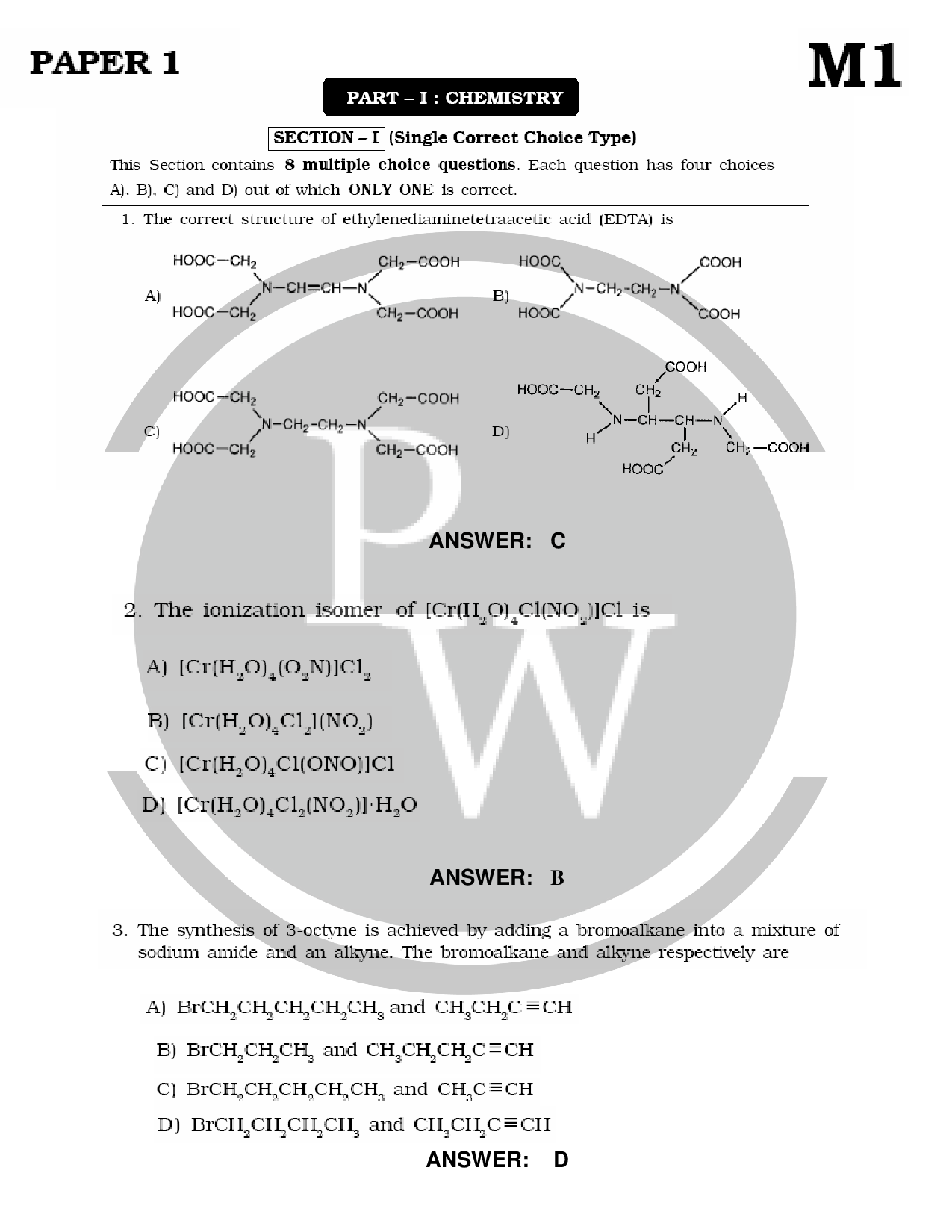 JEE Advance Question paper- 2010 Paper-1 With Answer Key | PW