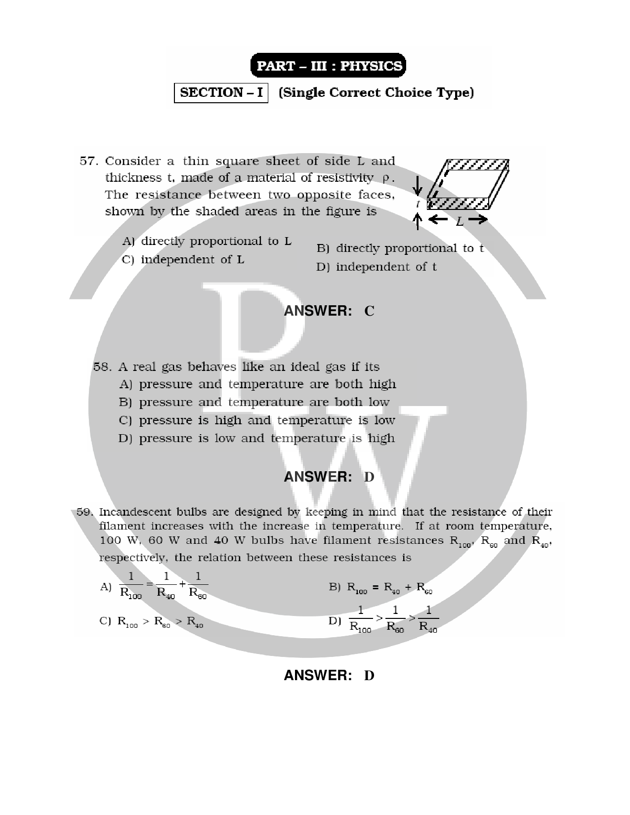 JEE Advance Question paper- 2010 Paper-1 With Answer Key | PW