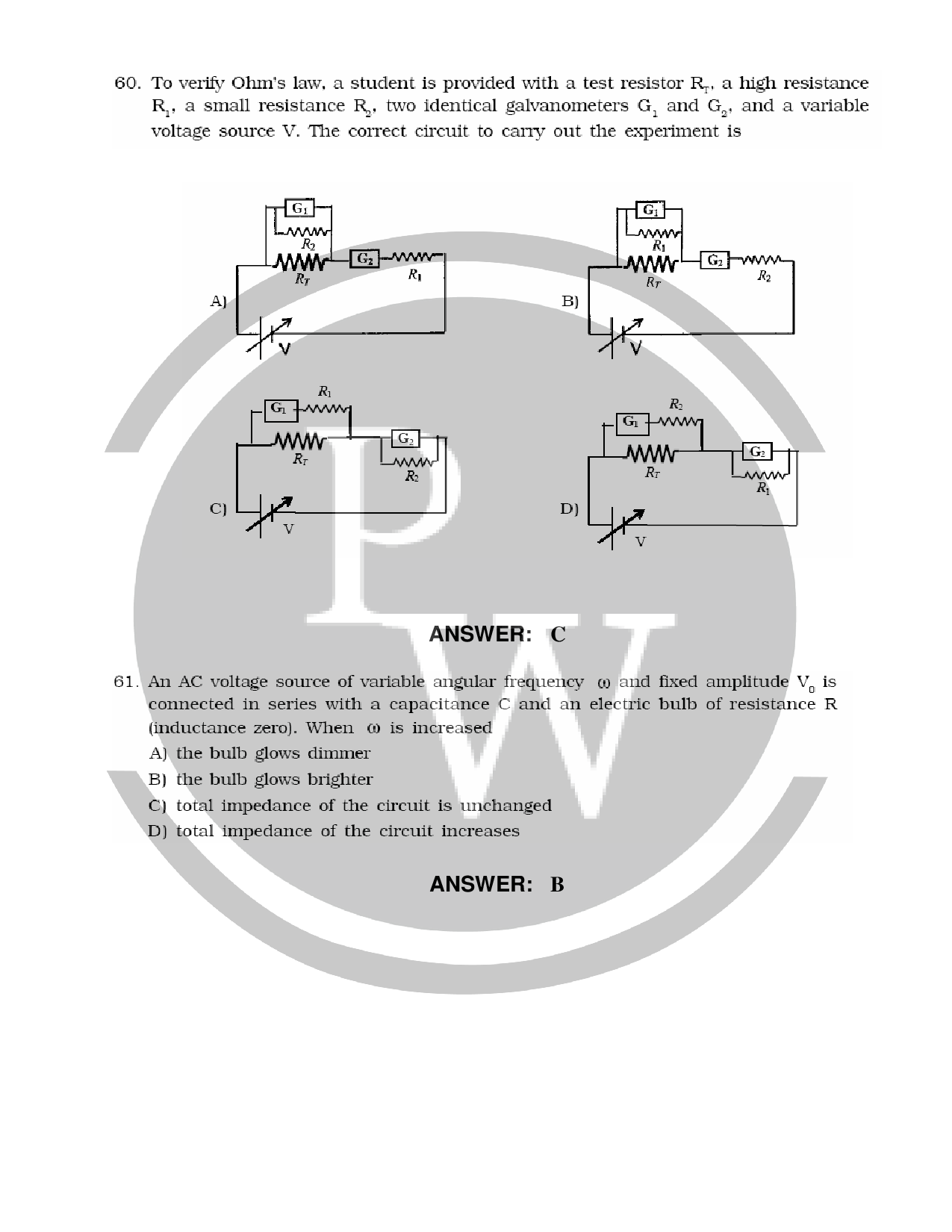 JEE Advance Question paper- 2010 Paper-1 With Answer Key | PW