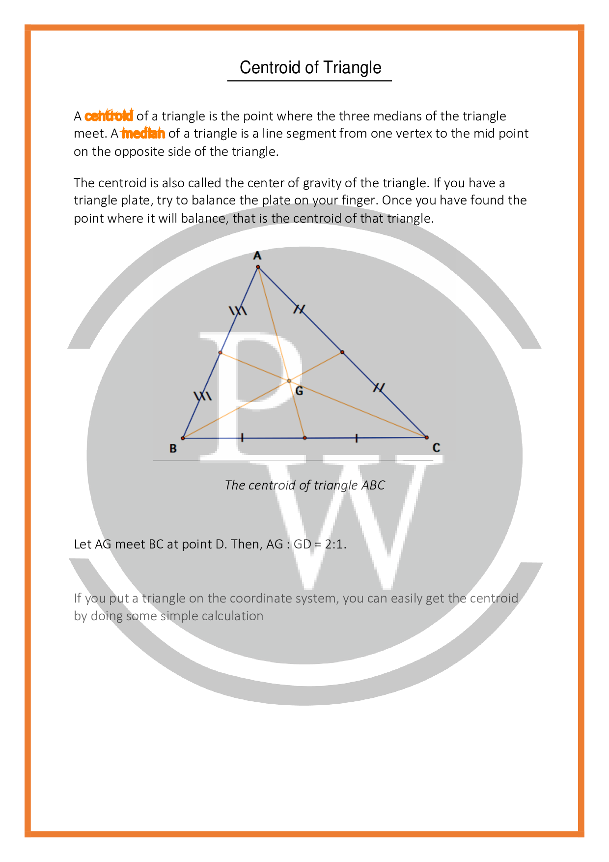 Centroid of Triangle |About Centroid of Triangle