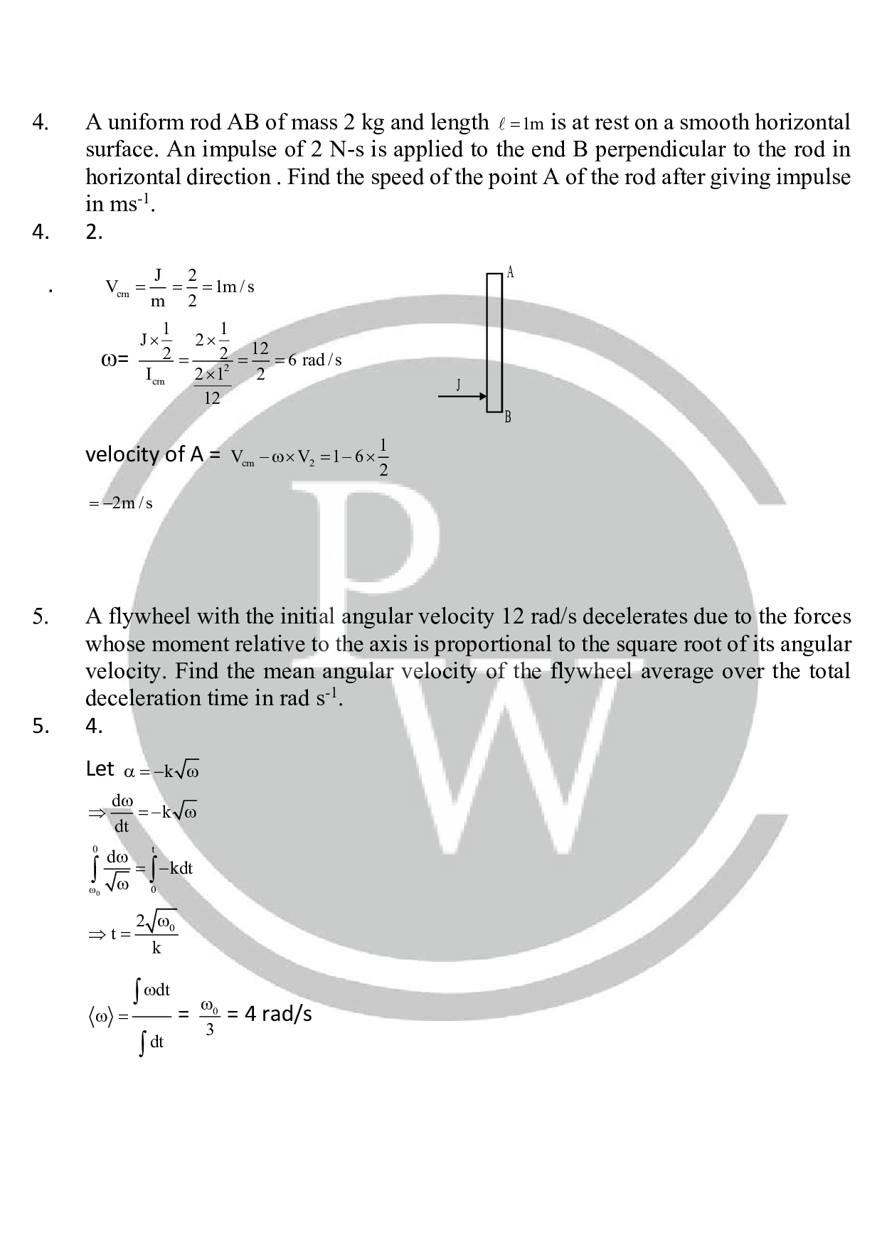 Numerical base question of Rotational Motion for JEE Physics|Physics Wallah