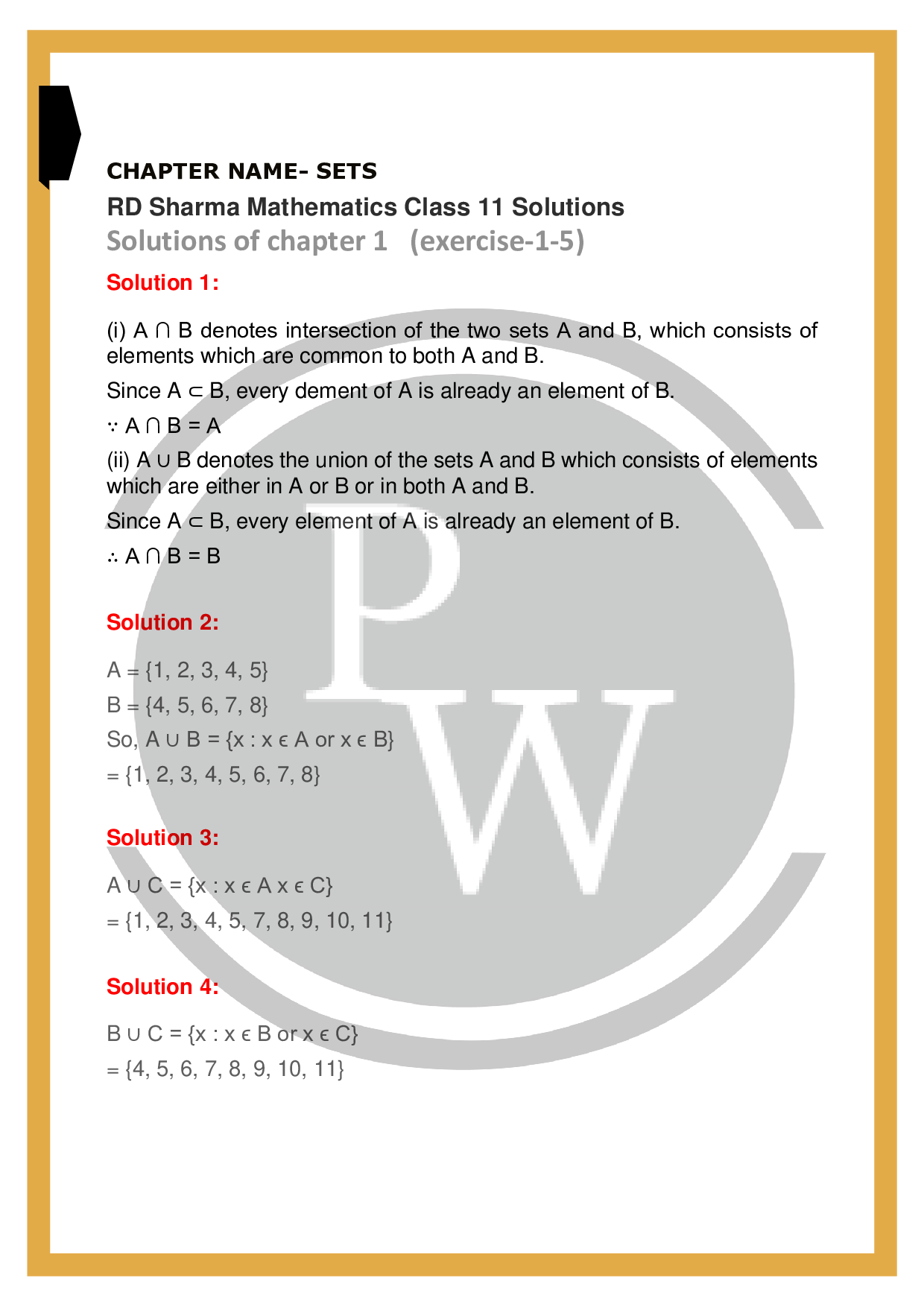 RD Sharma class 11 solutions for chapter-1 Sets for Exercise-1.5 ...