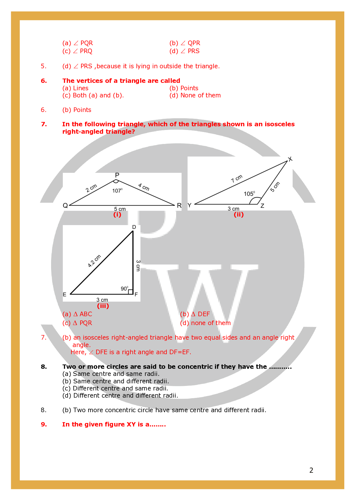 Understanding Elementary Worksheet 1 For Class 6 Maths PW