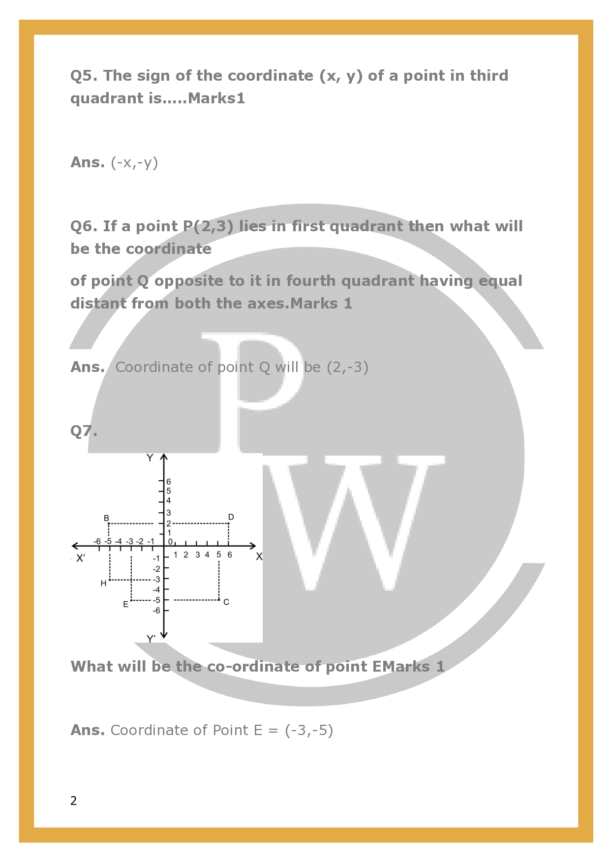 CBSE Important Questions For Class 9 Maths Chapter 3 Coordinate Geometry cbse-important-questions-for-class-9-maths-chapter-3-coordinate-geometry