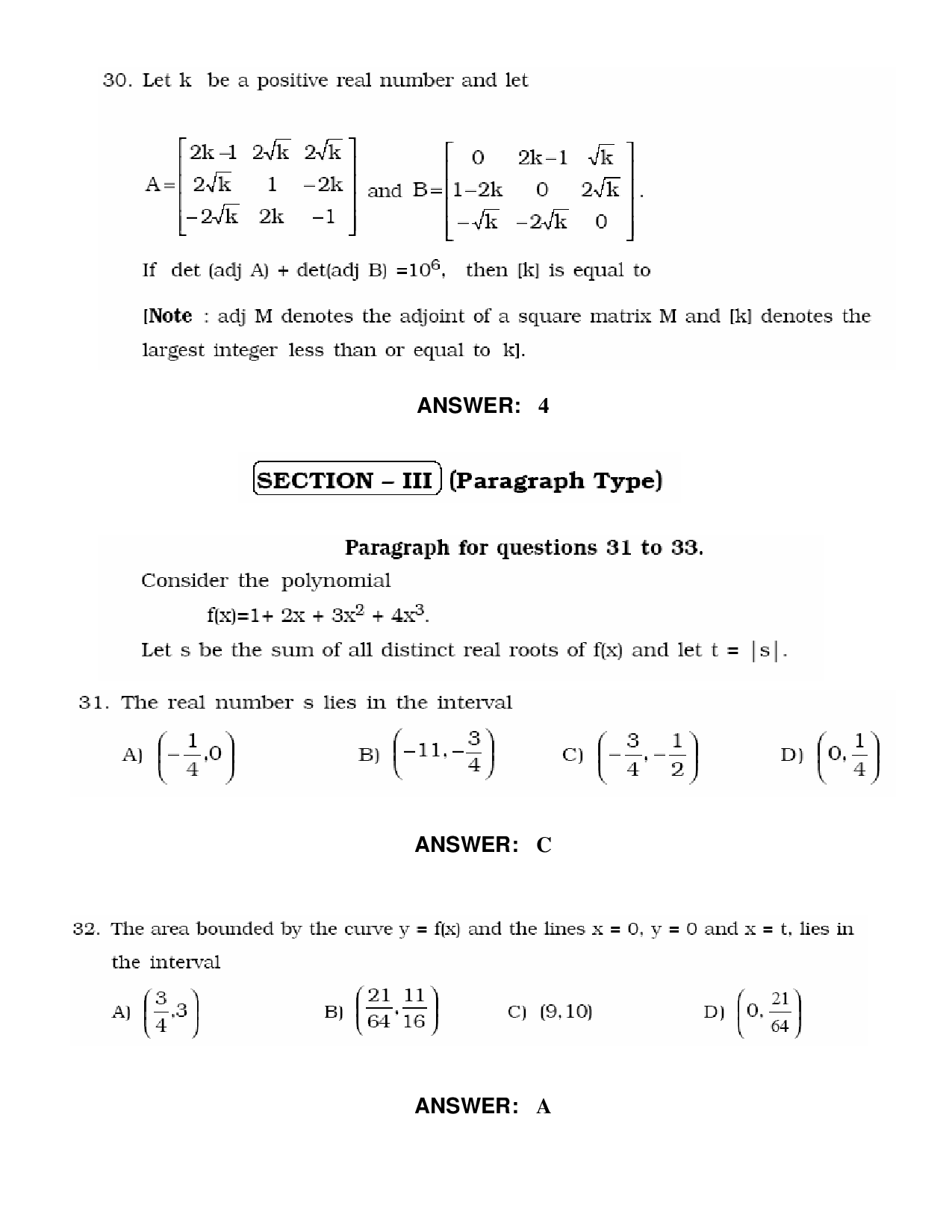JEE Advance Question paper- 2010 Paper-2 With Answer Key | PW