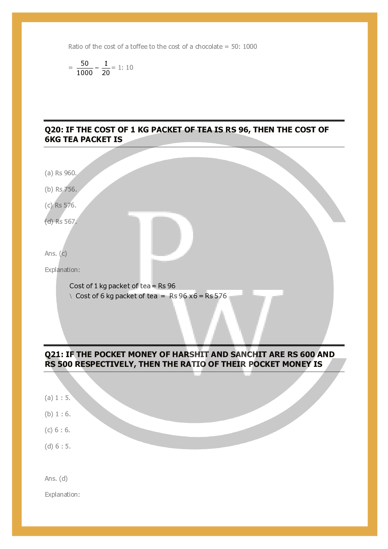 class-6-maths-chapter-12-ratio-and-proportion-worksheet-2-pw