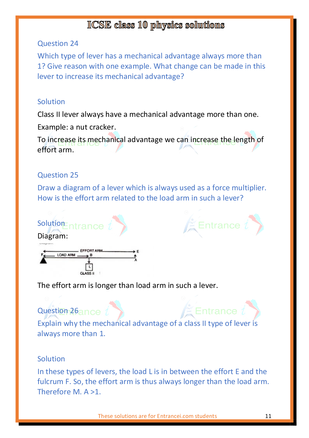 Chapter –3 Machines for ICSE class 10 Physics | Physics Wallah