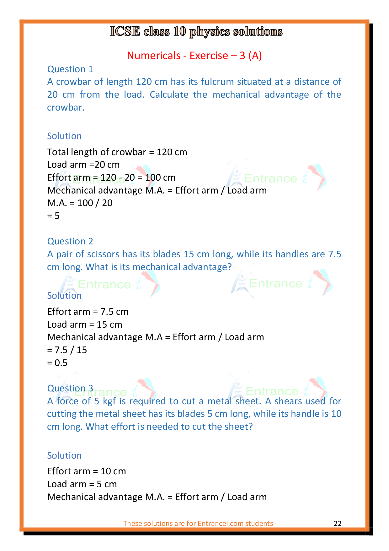Chapter –3 Machines for ICSE class 10 Physics | Physics Wallah