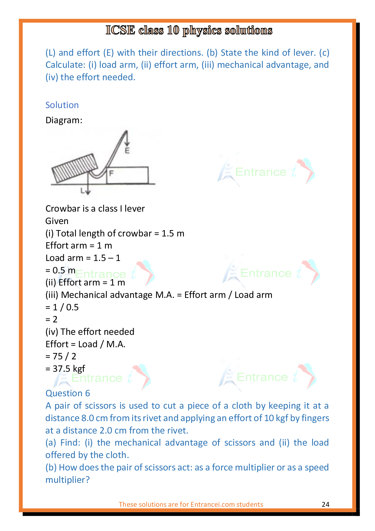 Chapter –3 Machines for ICSE class 10 Physics | Physics Wallah