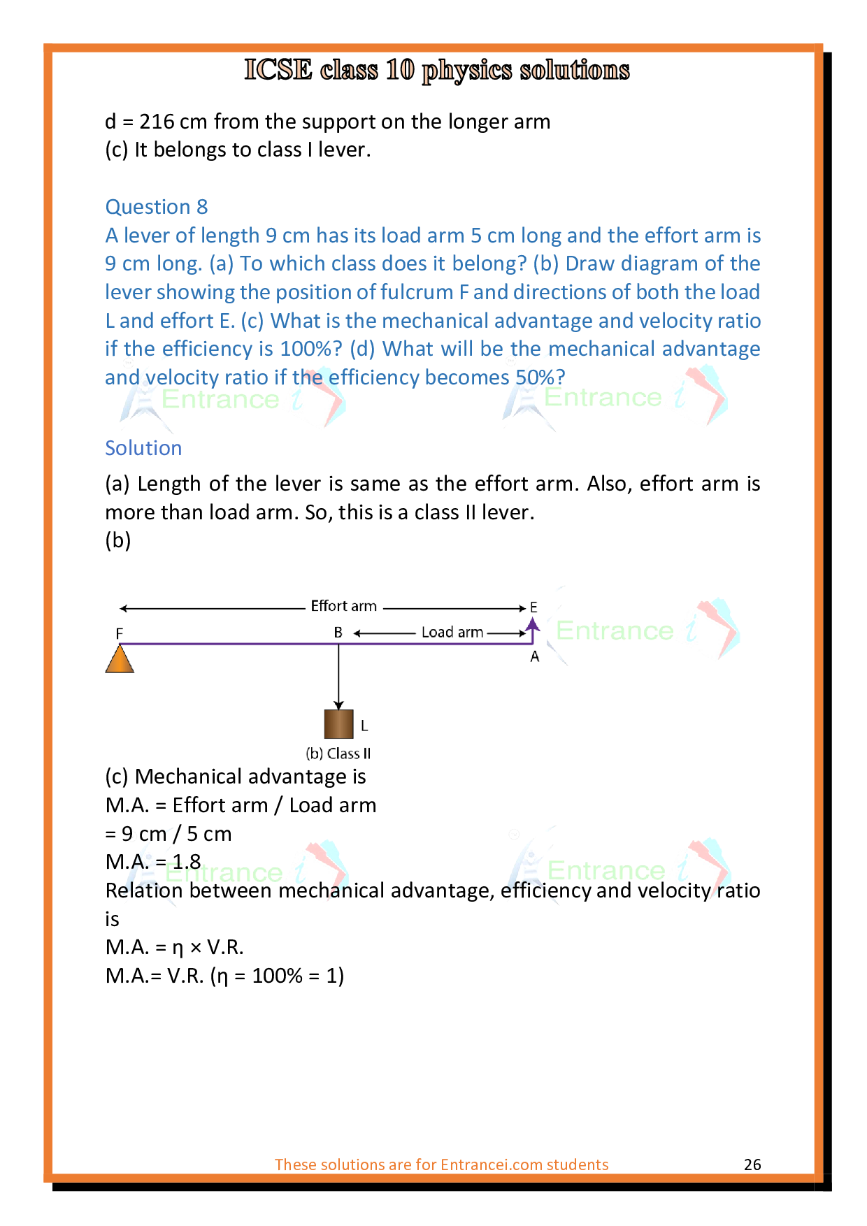 Chapter –3 Machines for ICSE class 10 Physics | Physics Wallah