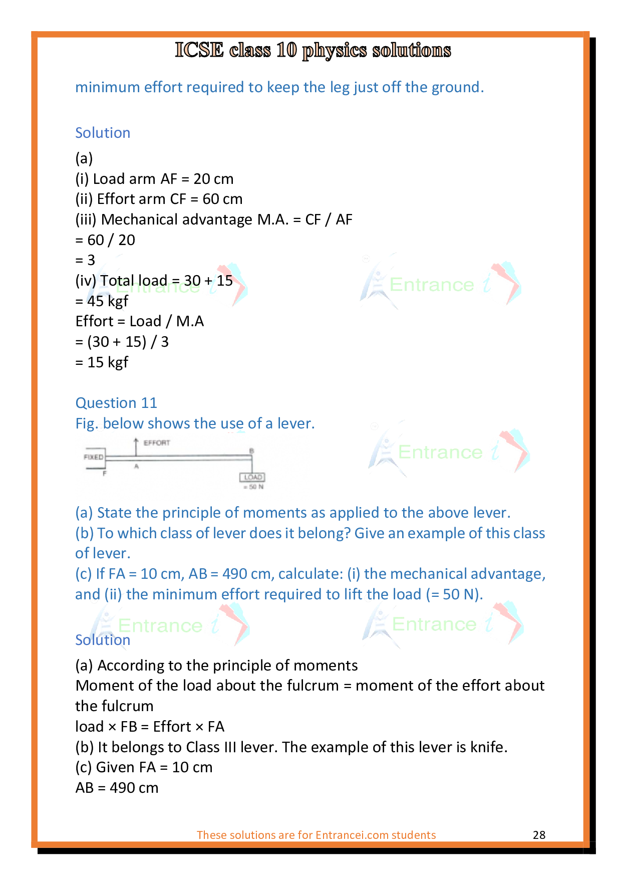 Chapter –3 Machines for ICSE class 10 Physics | Physics Wallah