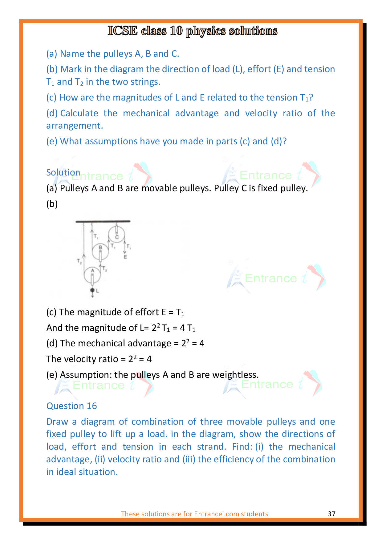 Chapter –3 Machines for ICSE class 10 Physics | Physics Wallah