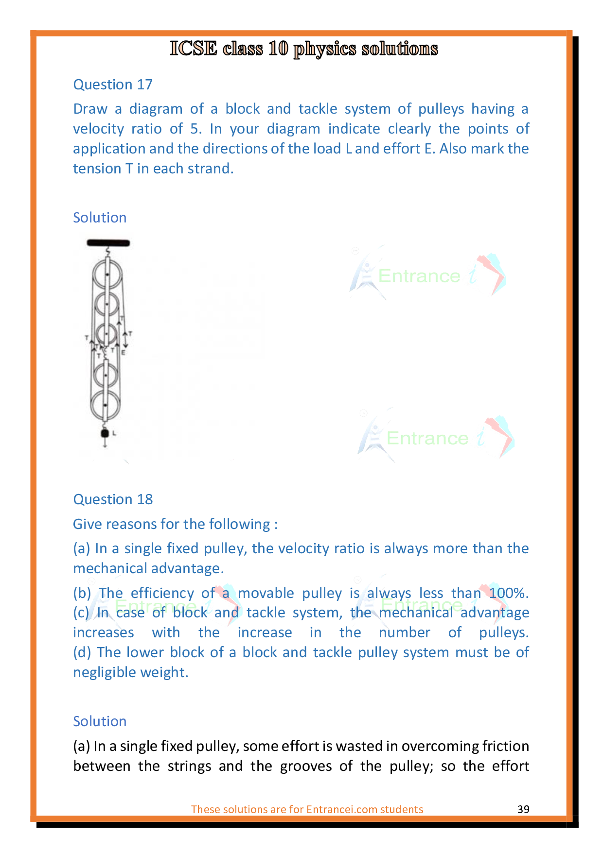 Chapter –3 Machines for ICSE class 10 Physics | Physics Wallah