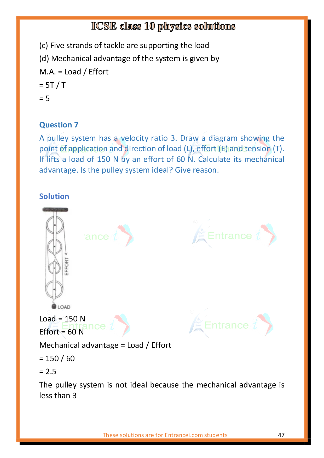Chapter –3 Machines for ICSE class 10 Physics | Physics Wallah