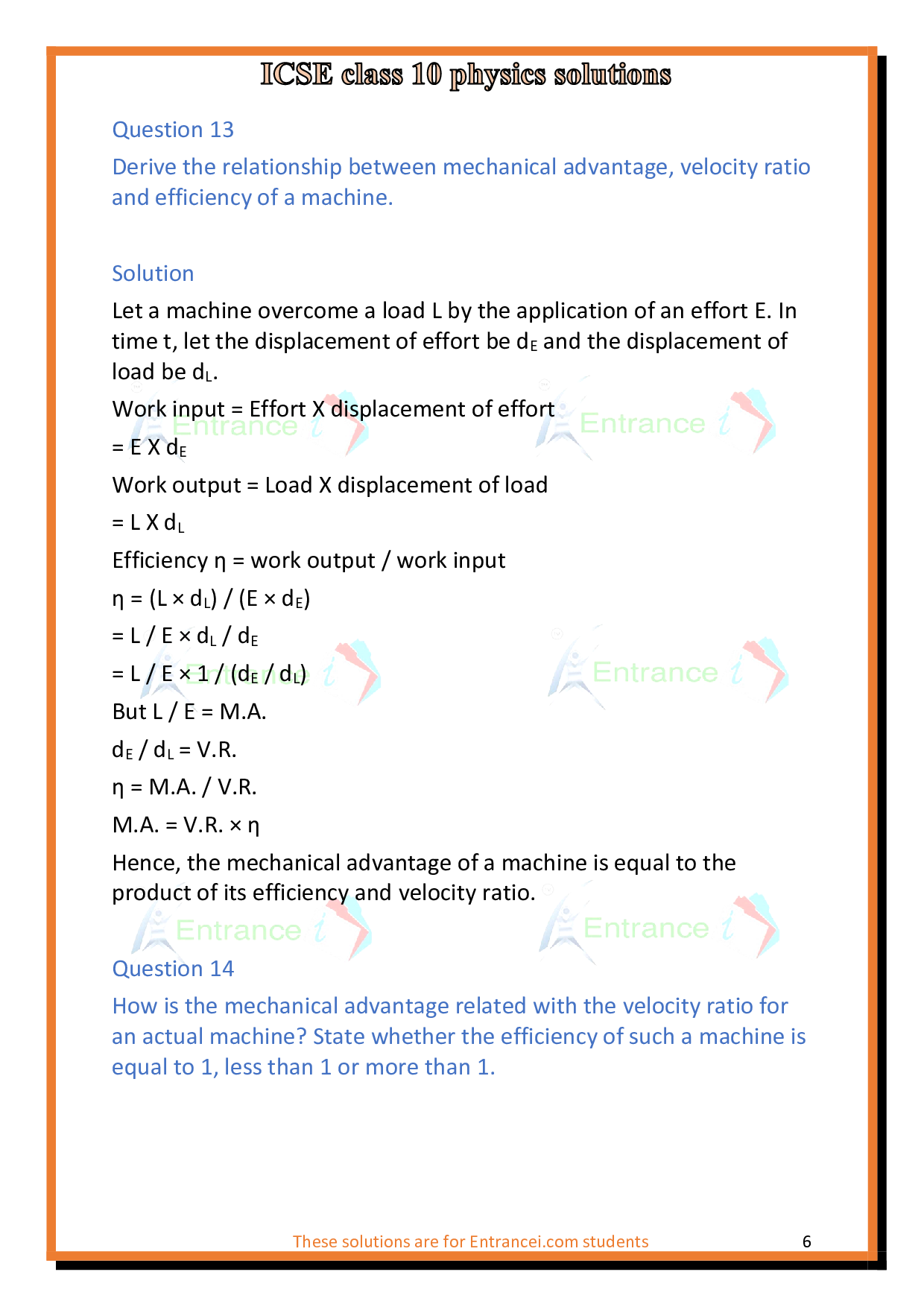 Chapter –3 Machines for ICSE class 10 Physics | Physics Wallah