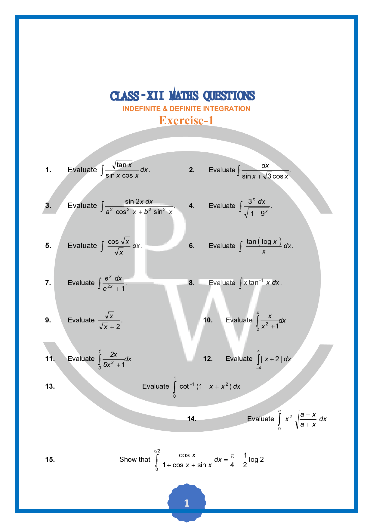 Definite And Indefinite Integrals