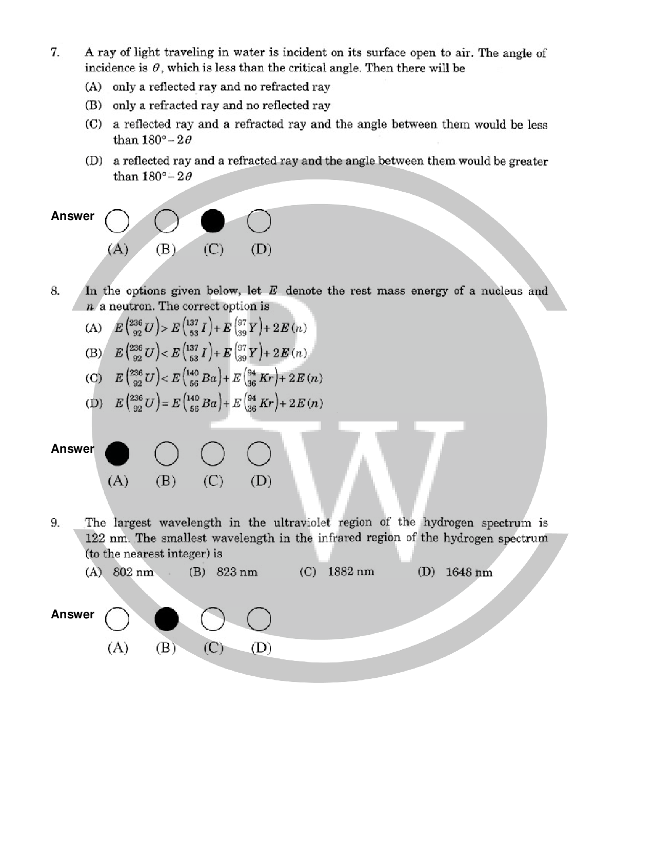 JEE Advance Question paper- 2007 Paper-1 With Answer Key | PW
