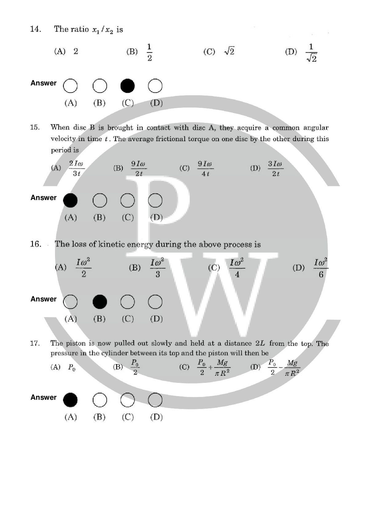 JEE Advance Question paper- 2007 Paper-1 With Answer Key | PW