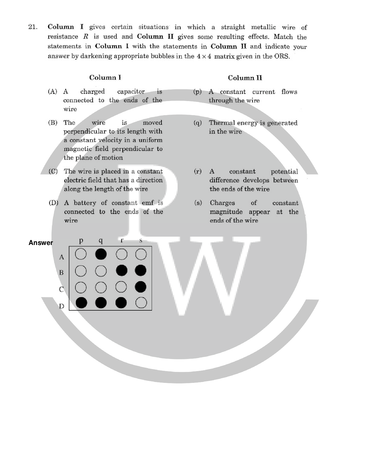 JEE Advance Question paper- 2007 Paper-1 With Answer Key | PW