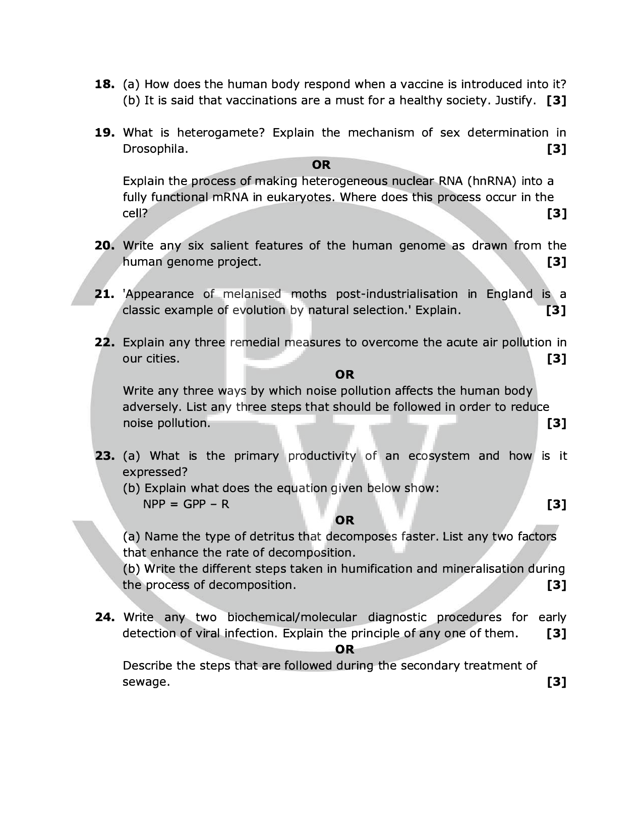 Class 12 Biology 2019 CBSE paper 2019 | PW