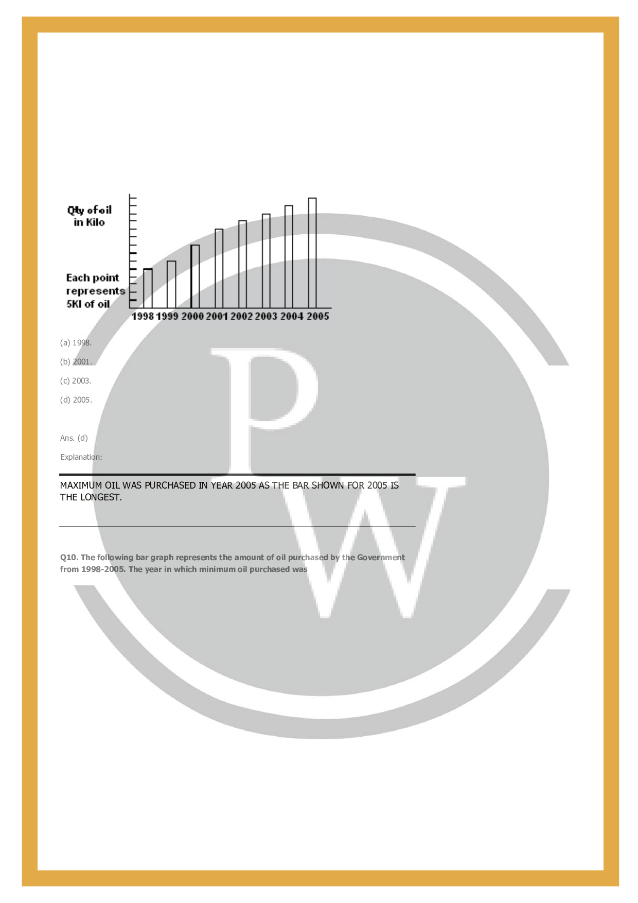 Class 6 maths chapter-9 Data Handling | Worksheet-2 | PW