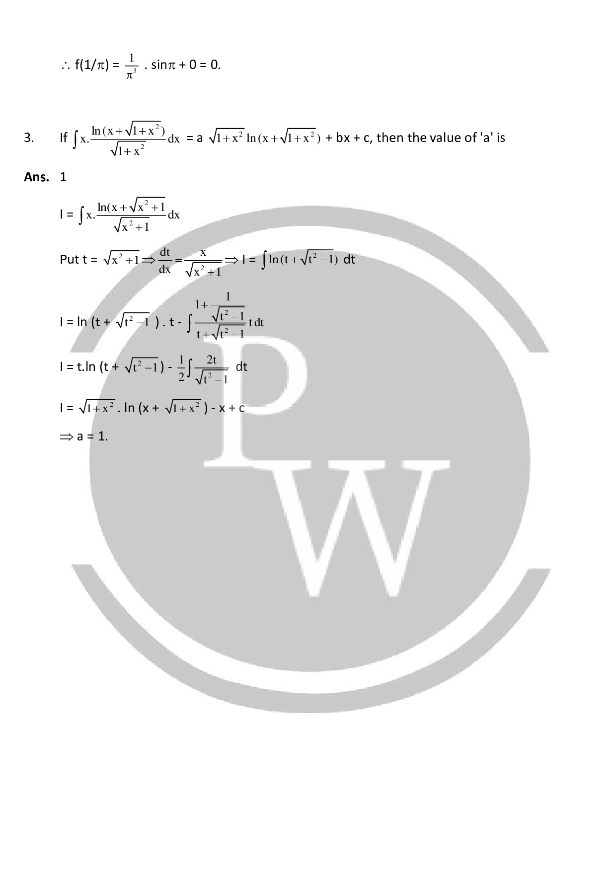 JEE Maths chapter- Indefinite Integration