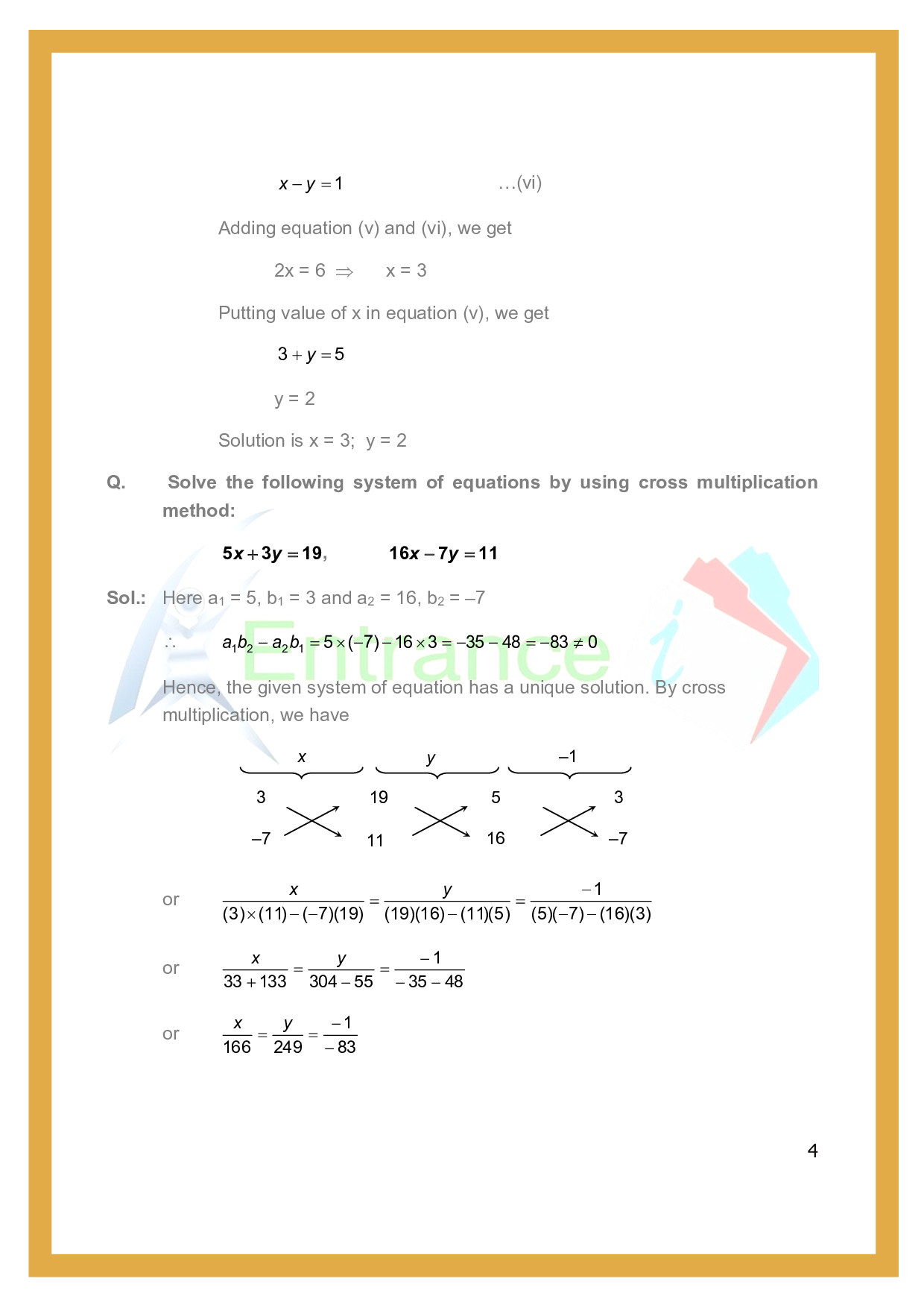 Important Questions Pair Of Linear Equations In Two Variables important-questions-pair-of-linear-equations-in-two-variables