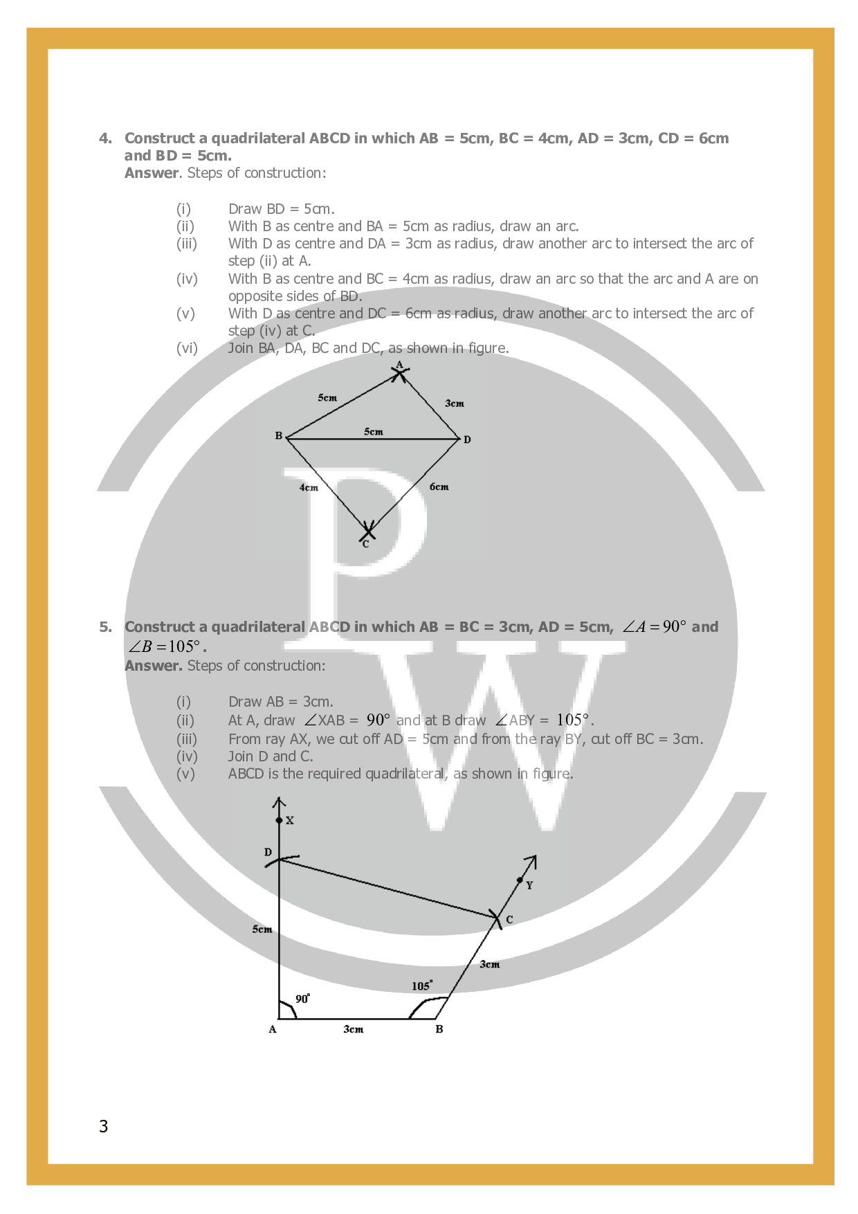Important Questions For Class 8 Maths Chapter 4 Practical Geometry Free Pdf