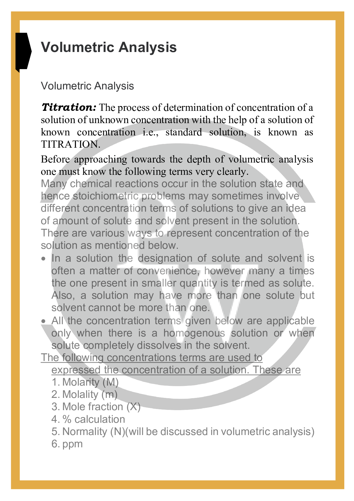 Volumetric Analysis | Volumetric Titration | PW