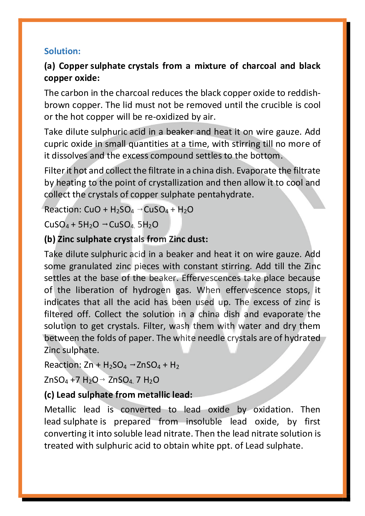 ICSE Class 10 Chemistry Solutions for Chapter 3 Acids, Bases and Salts | PW