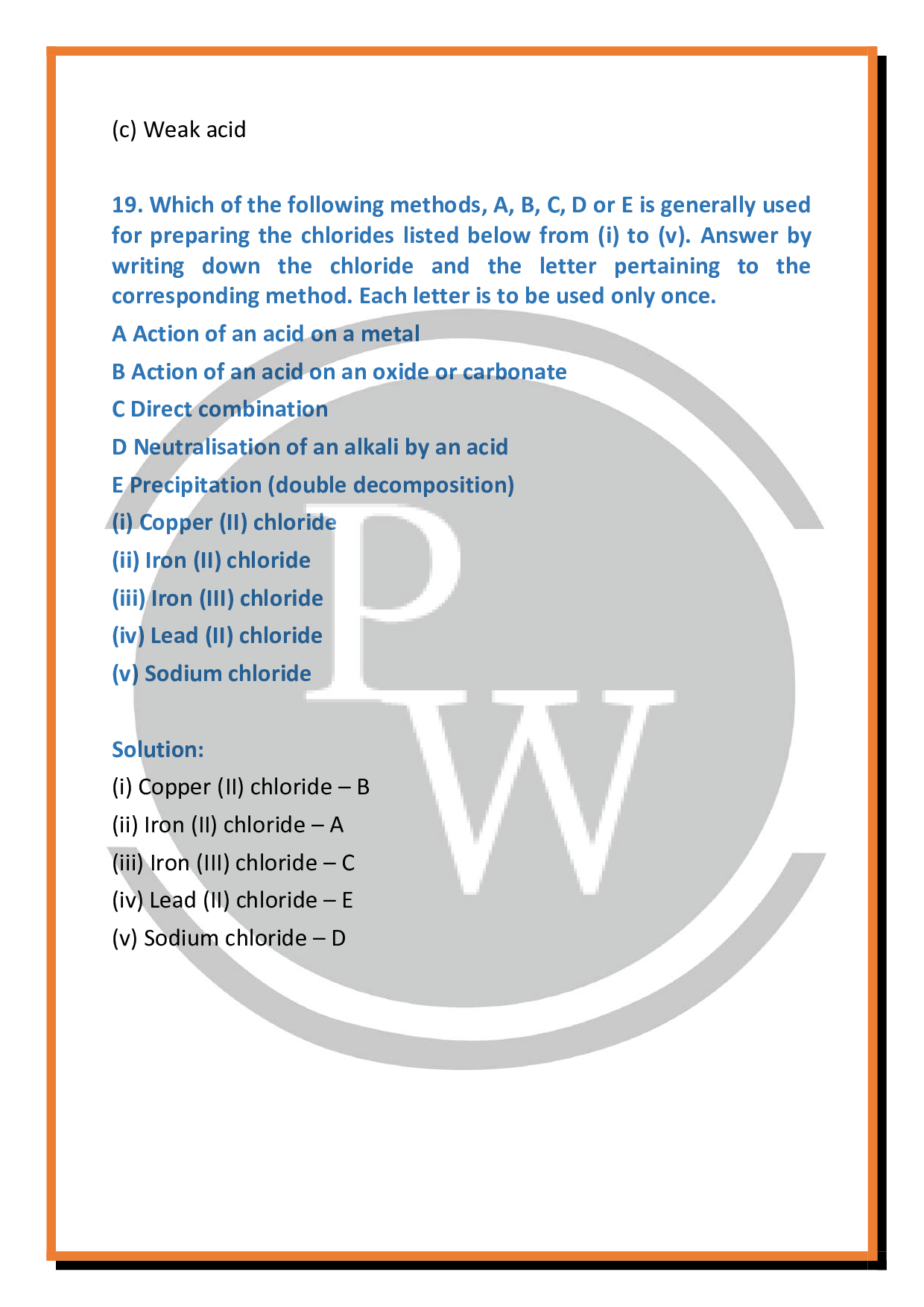 ICSE Class 10 Chemistry Solutions for Chapter 3 Acids, Bases and Salts | PW